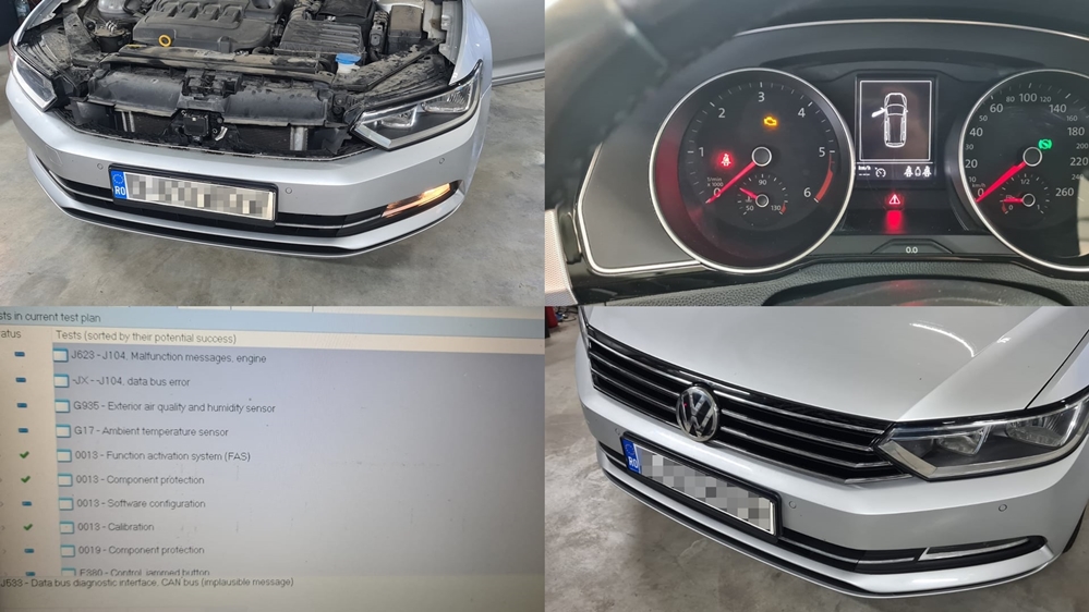 VW Passat B8 2017 Calibrare Radar ACC Remediere Eroare Front Assist ...