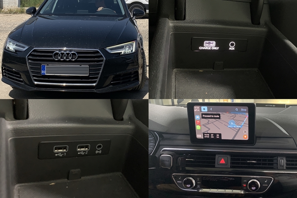 Audi A4 B9 2016 Montare USB Activare Apple Carplay Android Auto Waze ...